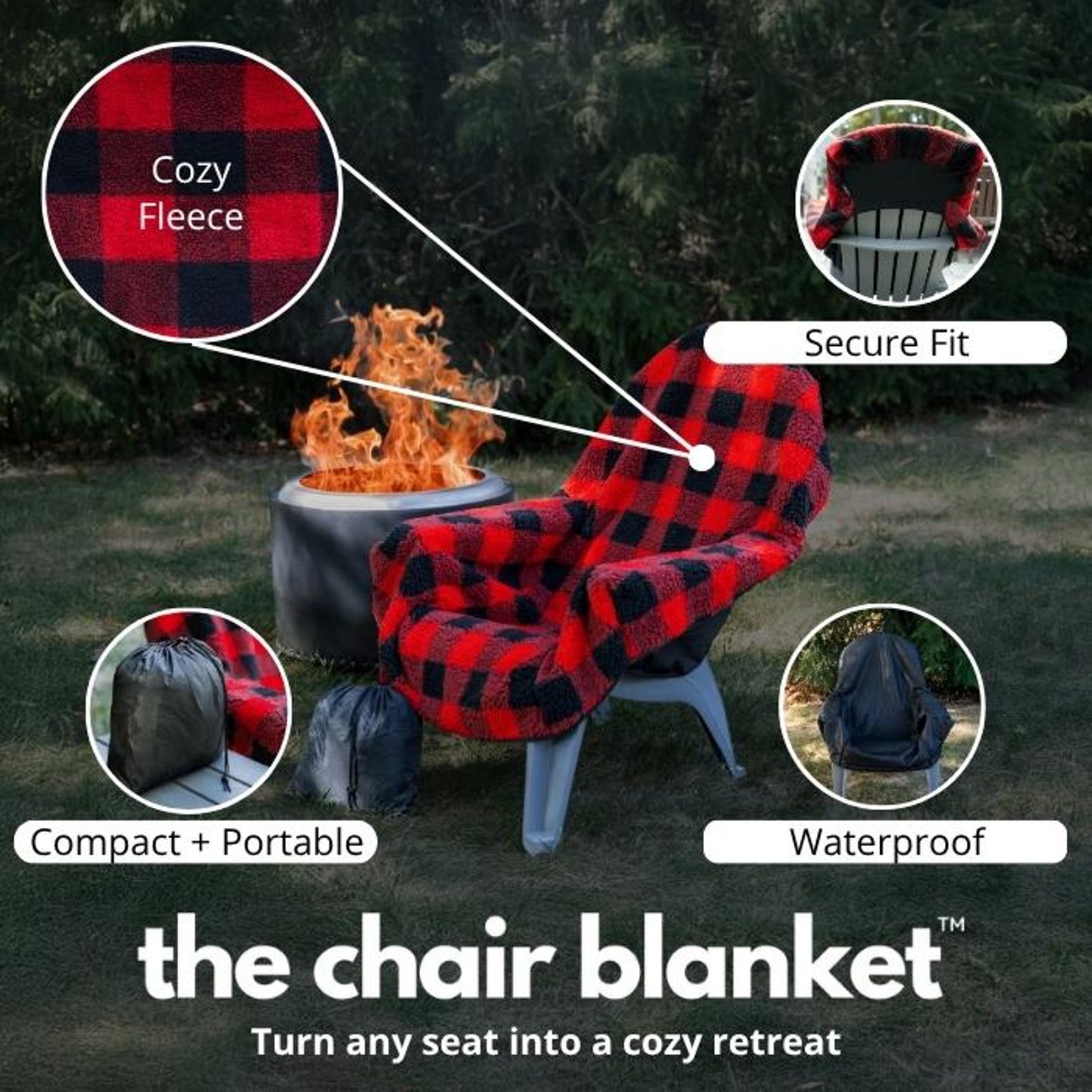 The Chair Blanket™ – the Original Cozy Chair Cover – Turn Any Seat Into ...