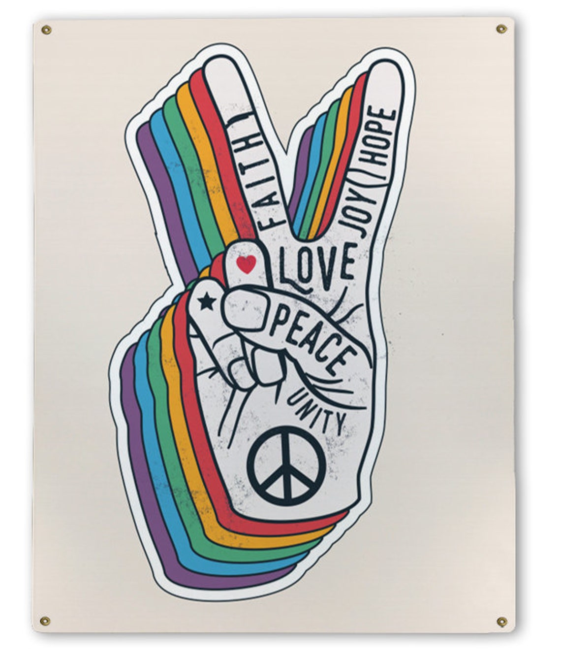 Peace & Love Metal Sign - Etsy