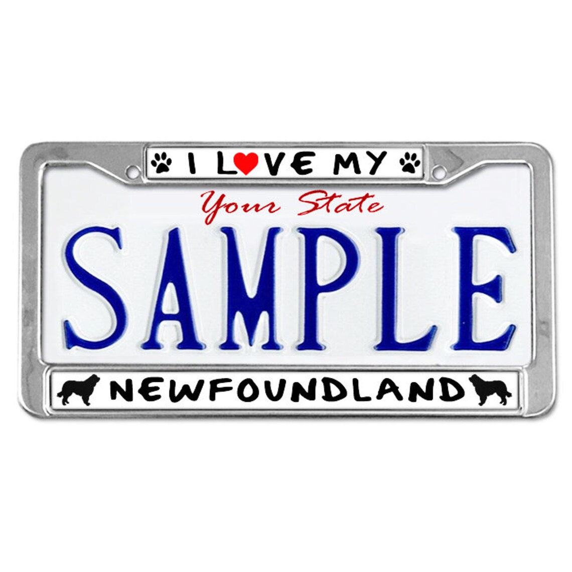 I Love My Pet License Plate Frame - Etsy