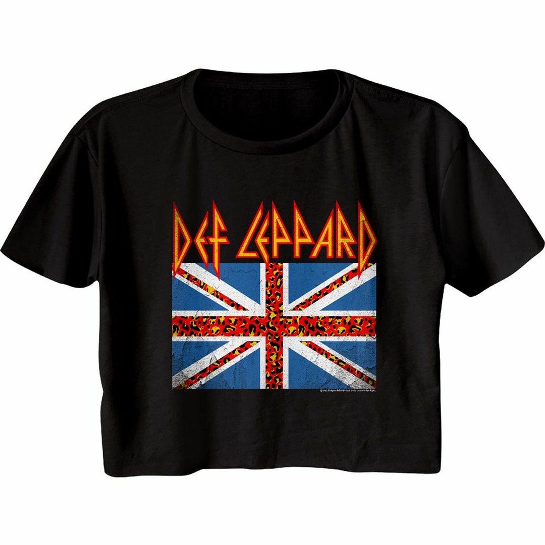 Def Leppard Leopard Flag Black Women's Festival Cali Crop T-shirt - Etsy