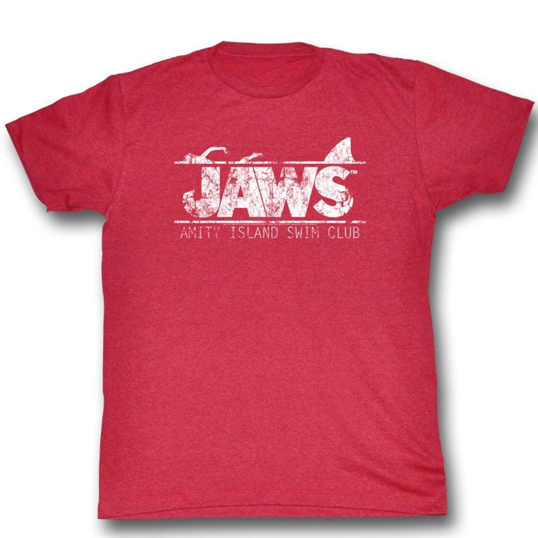 Jaws Swim Club Cherry Heather Adult T-shirt - Etsy