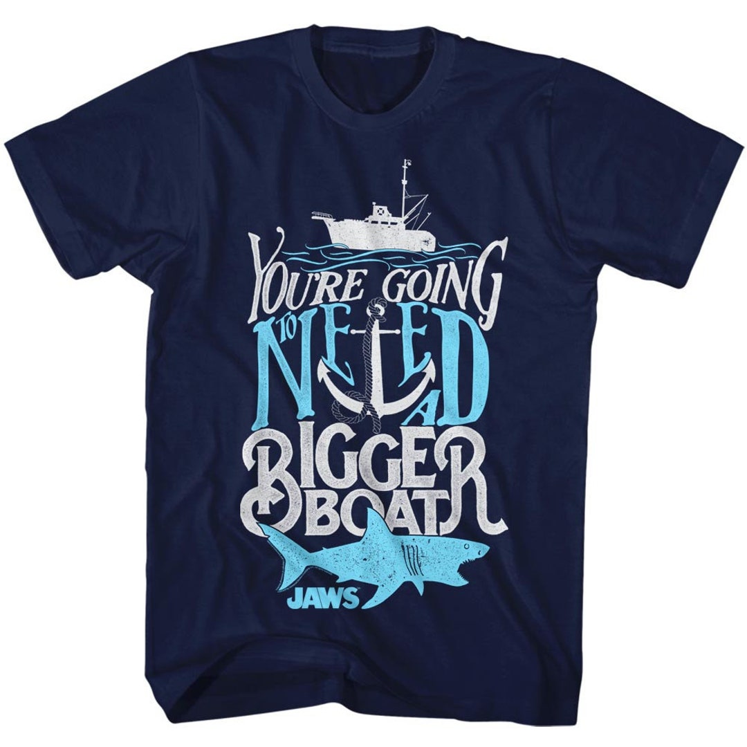 Jaws Typography Navy Adult T-shirt - Etsy