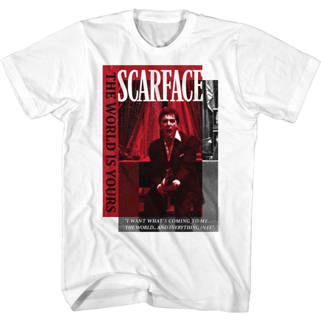 Scarface Scarlet Box Overlay White T-shirt - Etsy