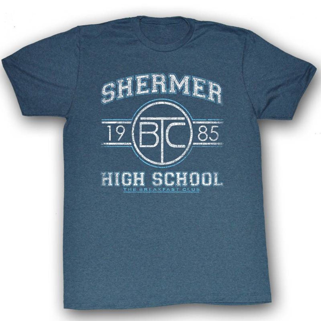 Breakfast Club Shermer High School Navy Heather Adult T-shirt - Etsy