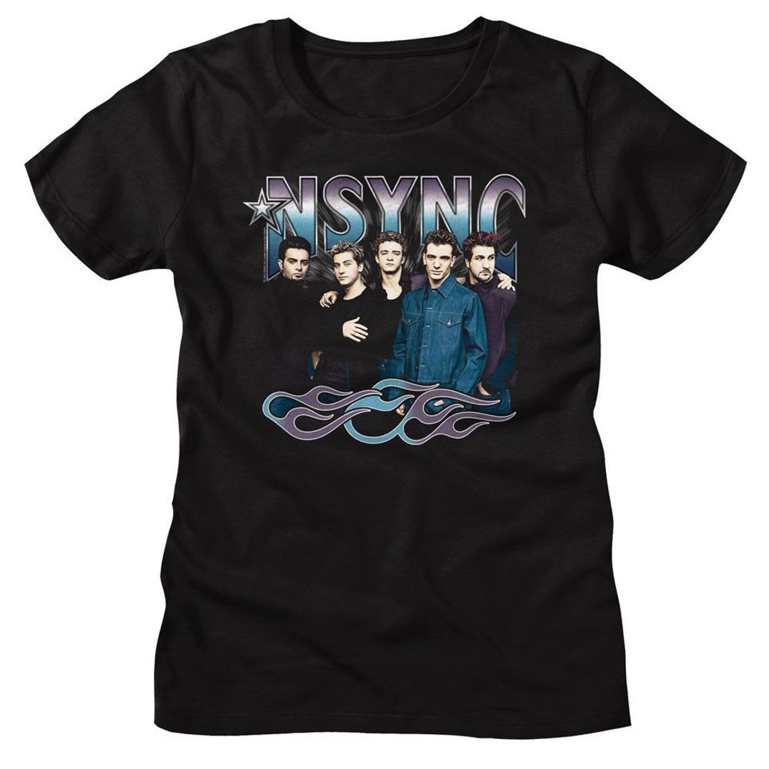 NSYNC Cool Tones and Flames Black Women's T-shirt - Etsy
