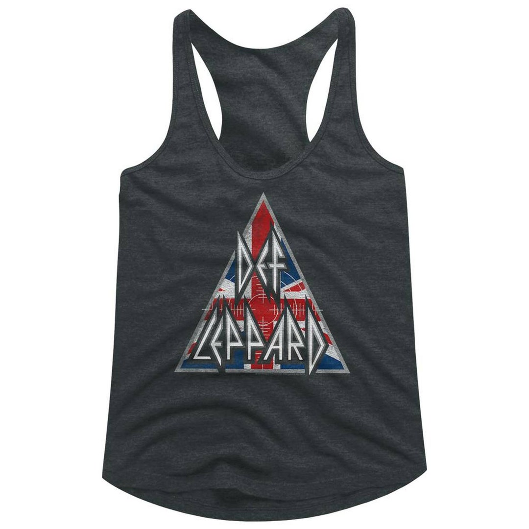 Def Leppard British Logo Triangle Junior Women's Racerback Tank Top T ...