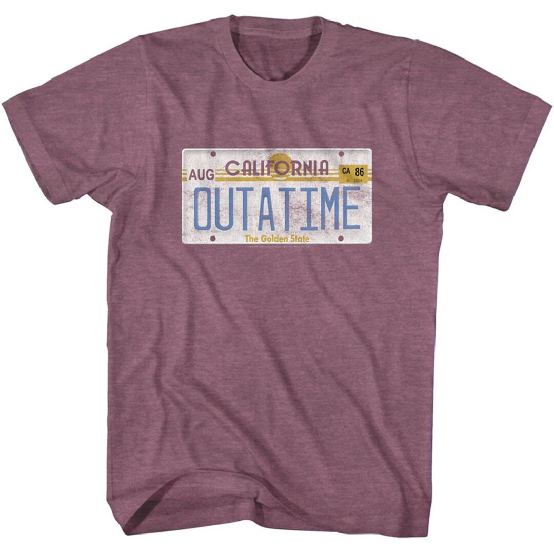 Back to the Future Tag Light Maroon Heather Adult T-shirt - Etsy