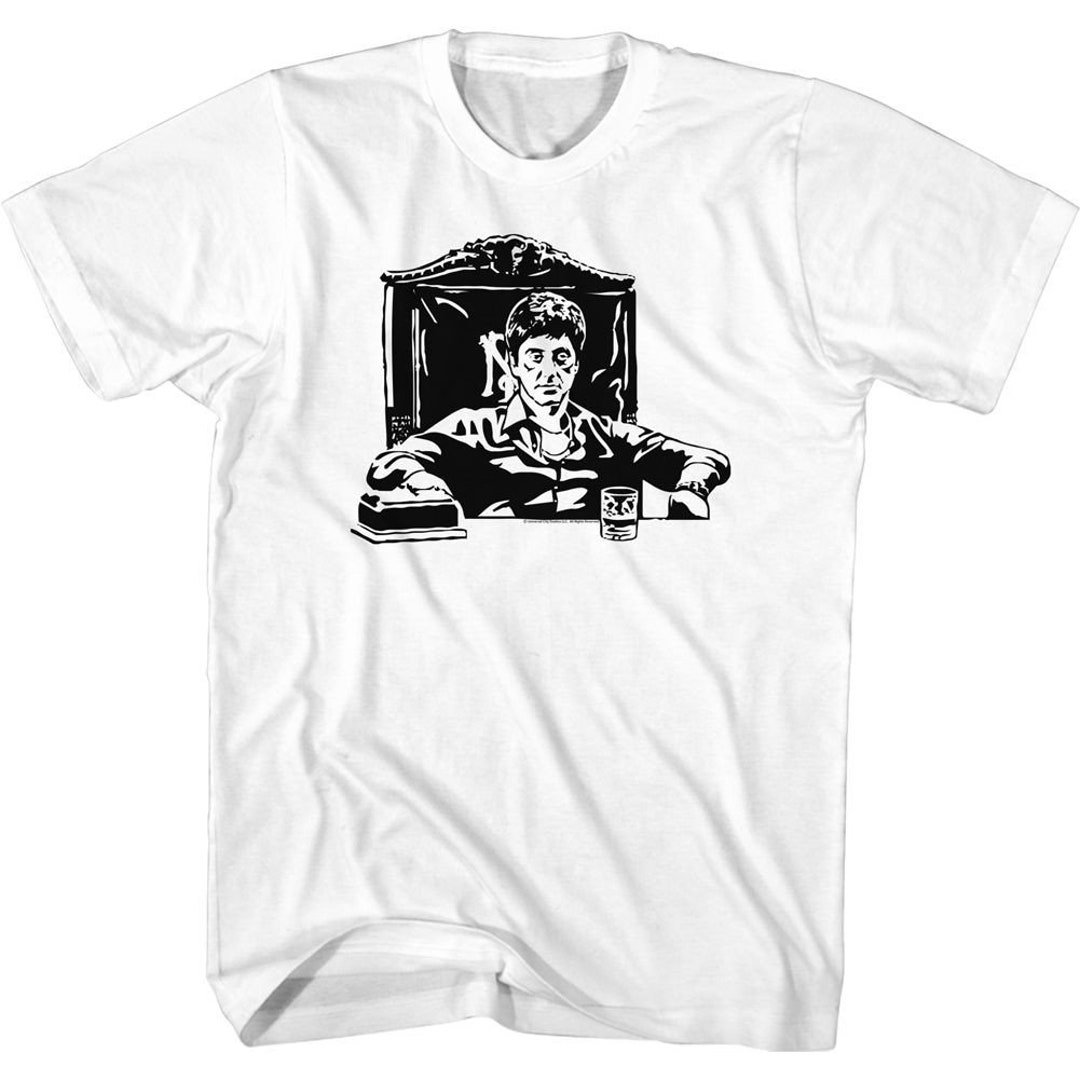 Scarface Tony at Desk White Adult T-shirt - Etsy