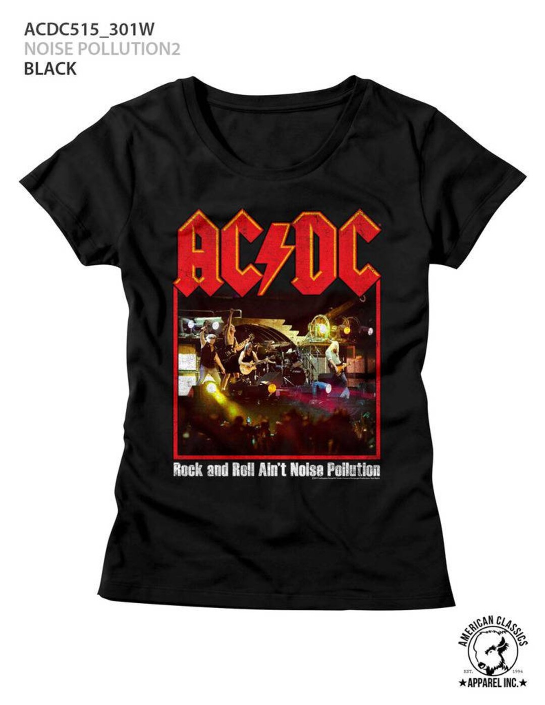 AC/DC Noise Pollution Black Junior Women's T-shirt - Etsy