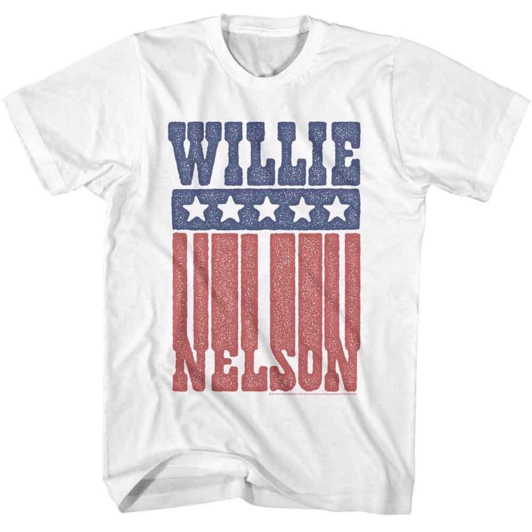 Willie Nelson Flag Name White T-shirt - Etsy