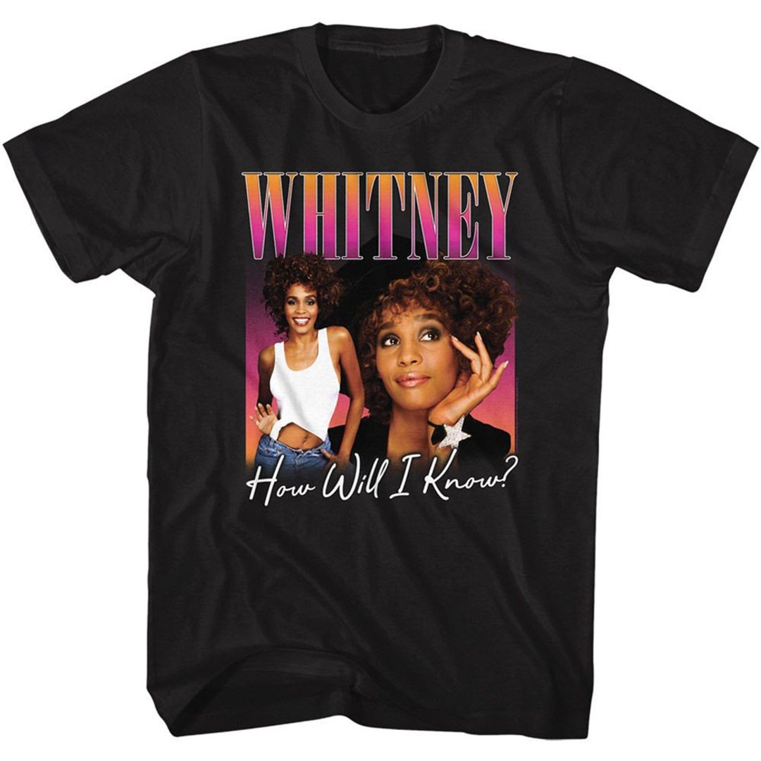 Whitney Houston Whitney Gradient How Will I Black Adult T-shirt - Etsy