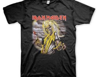 Vtg 1983 Iron Maiden Piece Of Mind T-Shirt Black 80s Screen Vtg 1983 Iron Maiden Piece Of Mind T-Shirt Black 80s Screen
