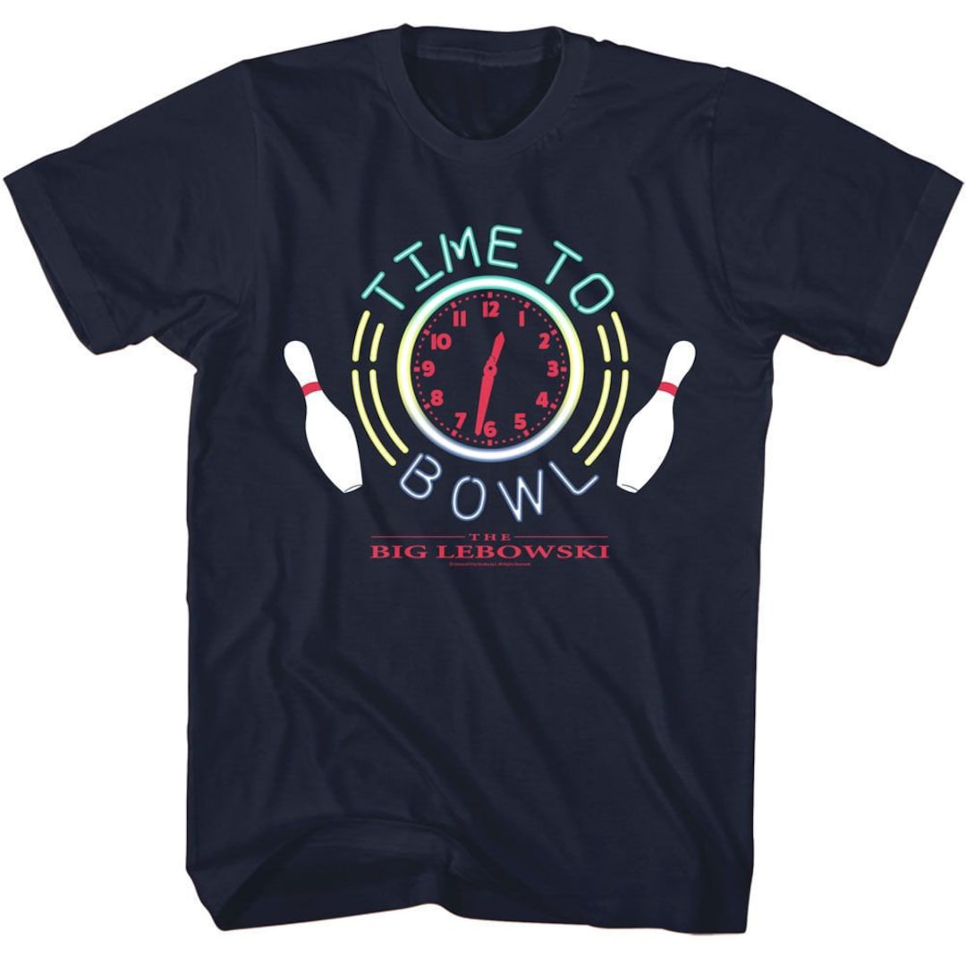The Big Lebowski Time to Bowl Navy T-shirt - Etsy