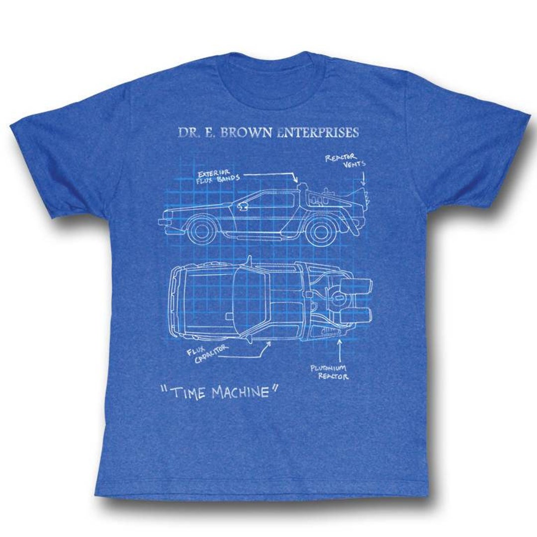 Back to the Future Delorean Schematic Royal Heather Adult T-shirt - Etsy
