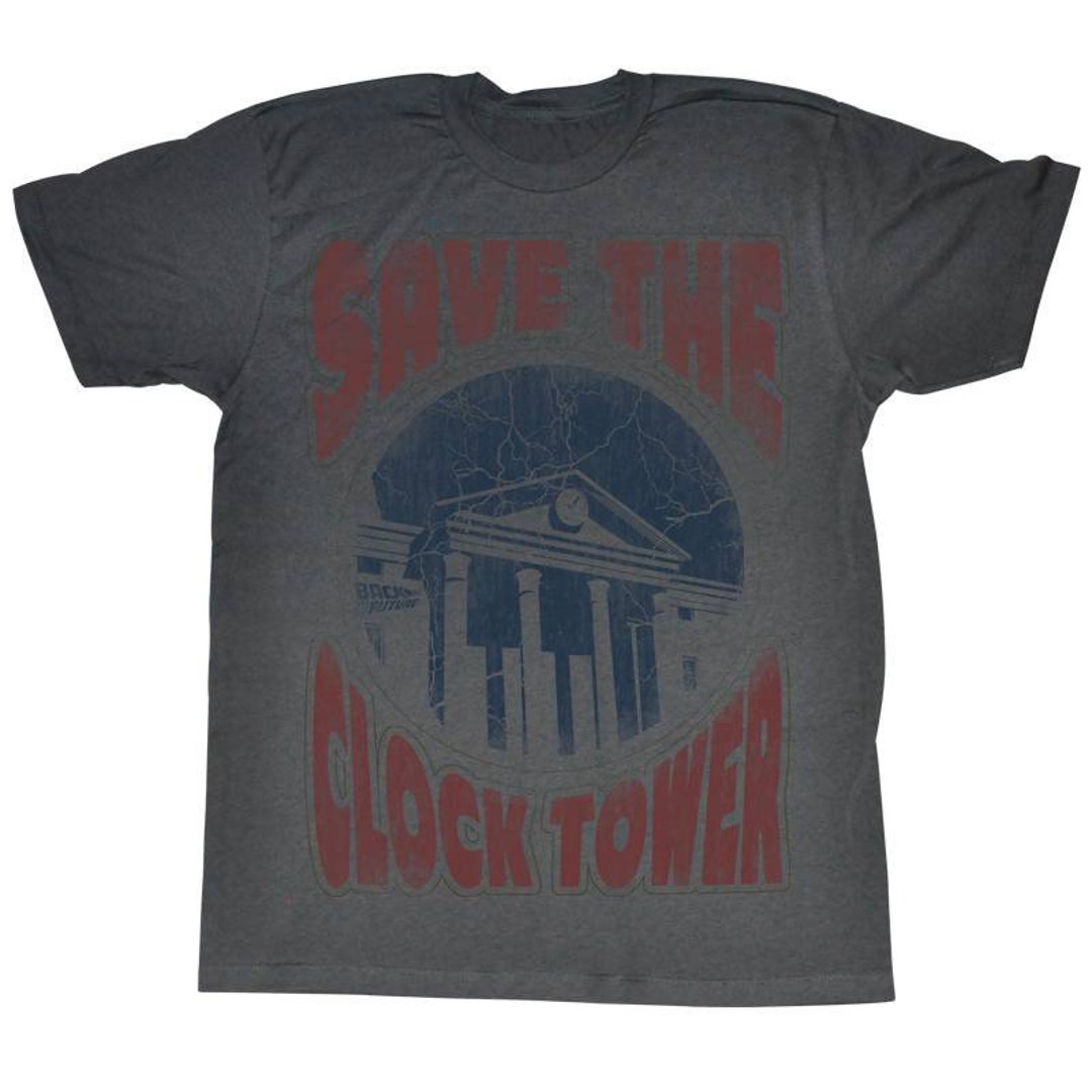 Back to the Future Save the Clock Tower Graphite Adult T-shirt - Etsy