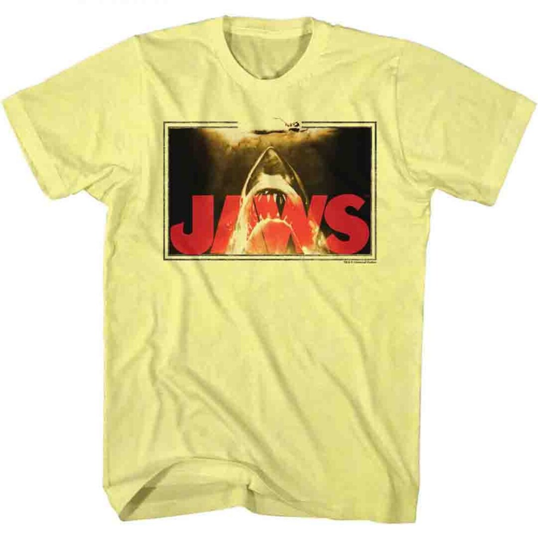 Jaws Swim Lines Yellow Heather Adult T-shirt - Etsy