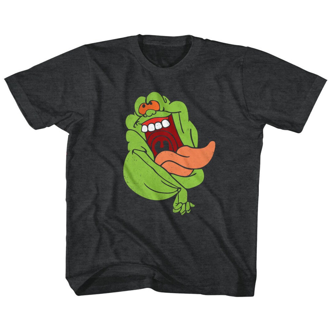 The Real Ghostbusters Slimer Black Heather Children's T-shirt - Etsy