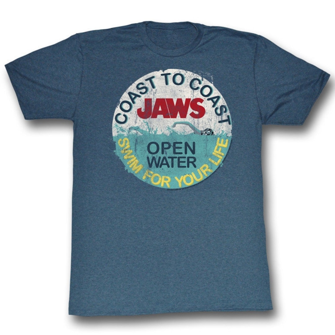 Jaws Swim for Your Life Navy Heather Adult T-shirt - Etsy