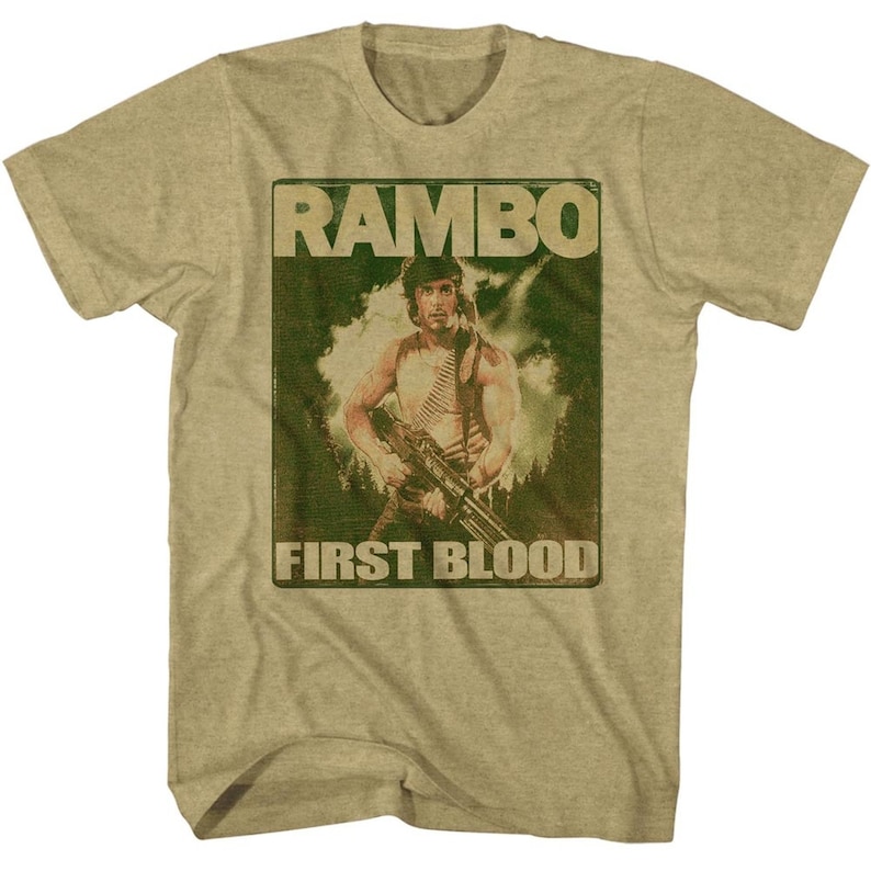 Rambo Poster Khaki Heather Adult T-shirt - Etsy