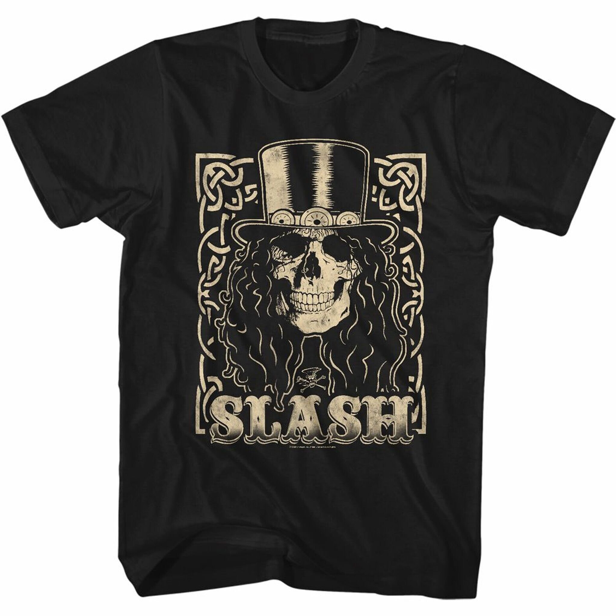 Slash Guns N Roses Slash Skull Cream Black Adult T-Shirt | Etsy