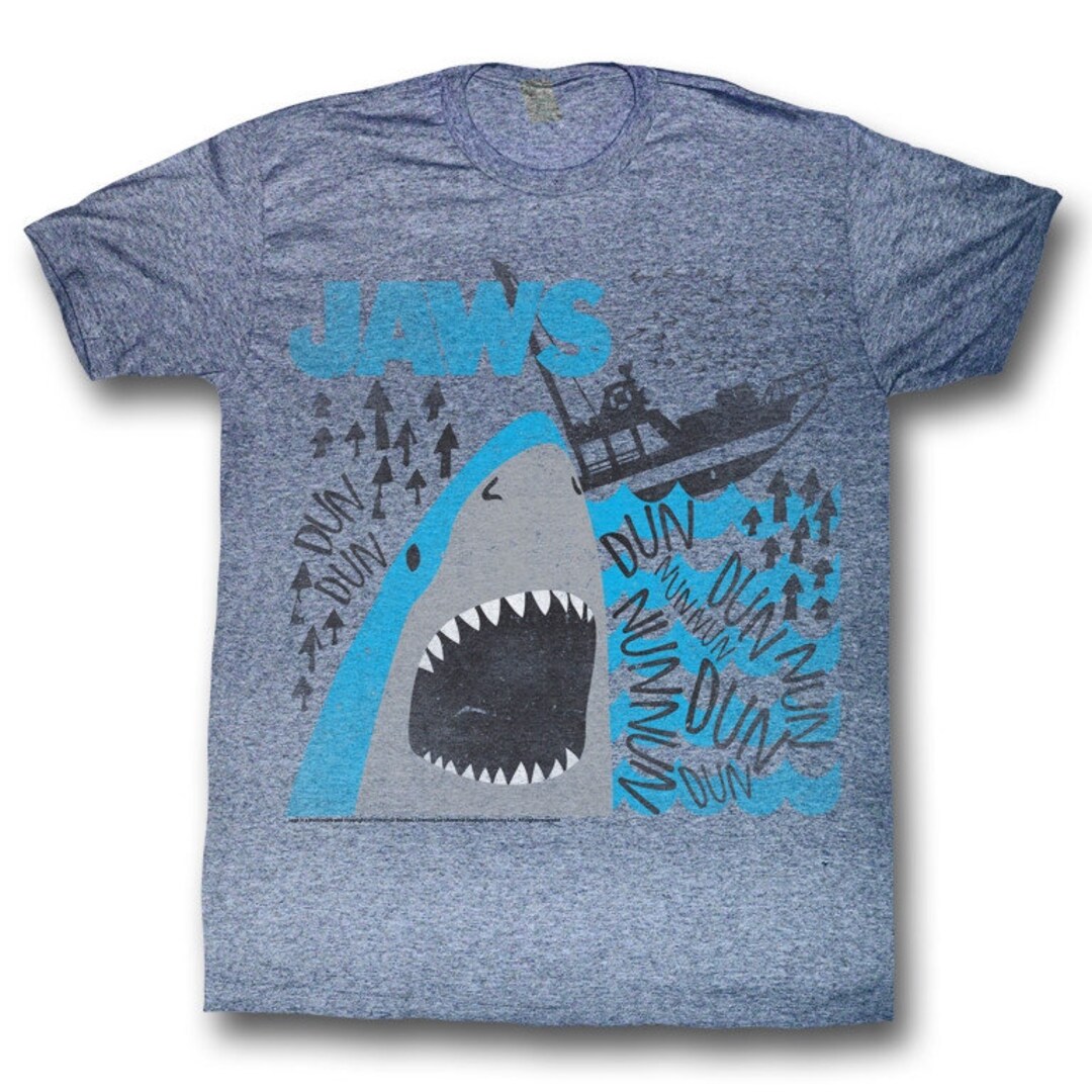 Jaws Dun Nun Vintage Blue Heather Adult T-shirt - Etsy