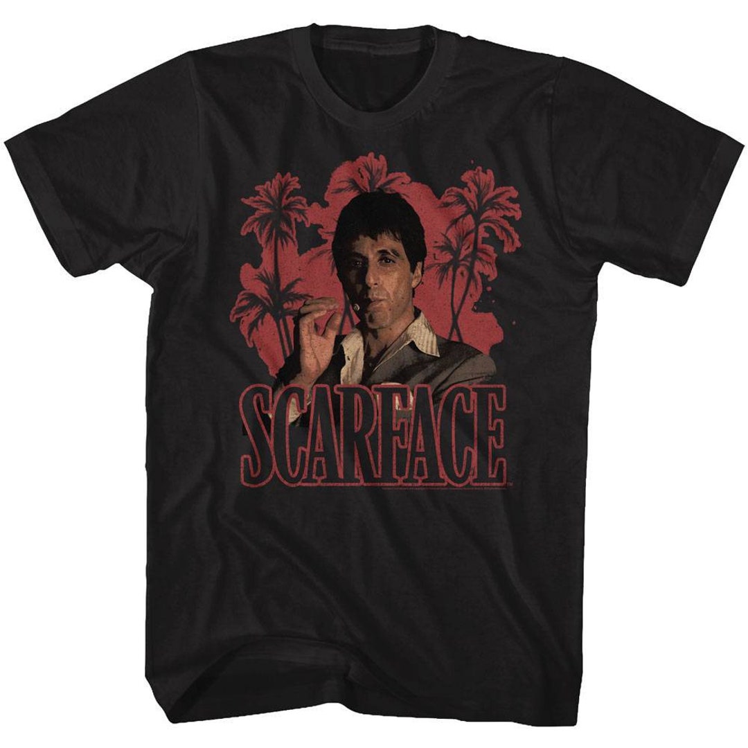 Scarface Red Palms Black T-shirt - Etsy