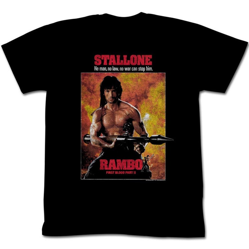 Rambo Part II Black Adult T-shirt - Etsy