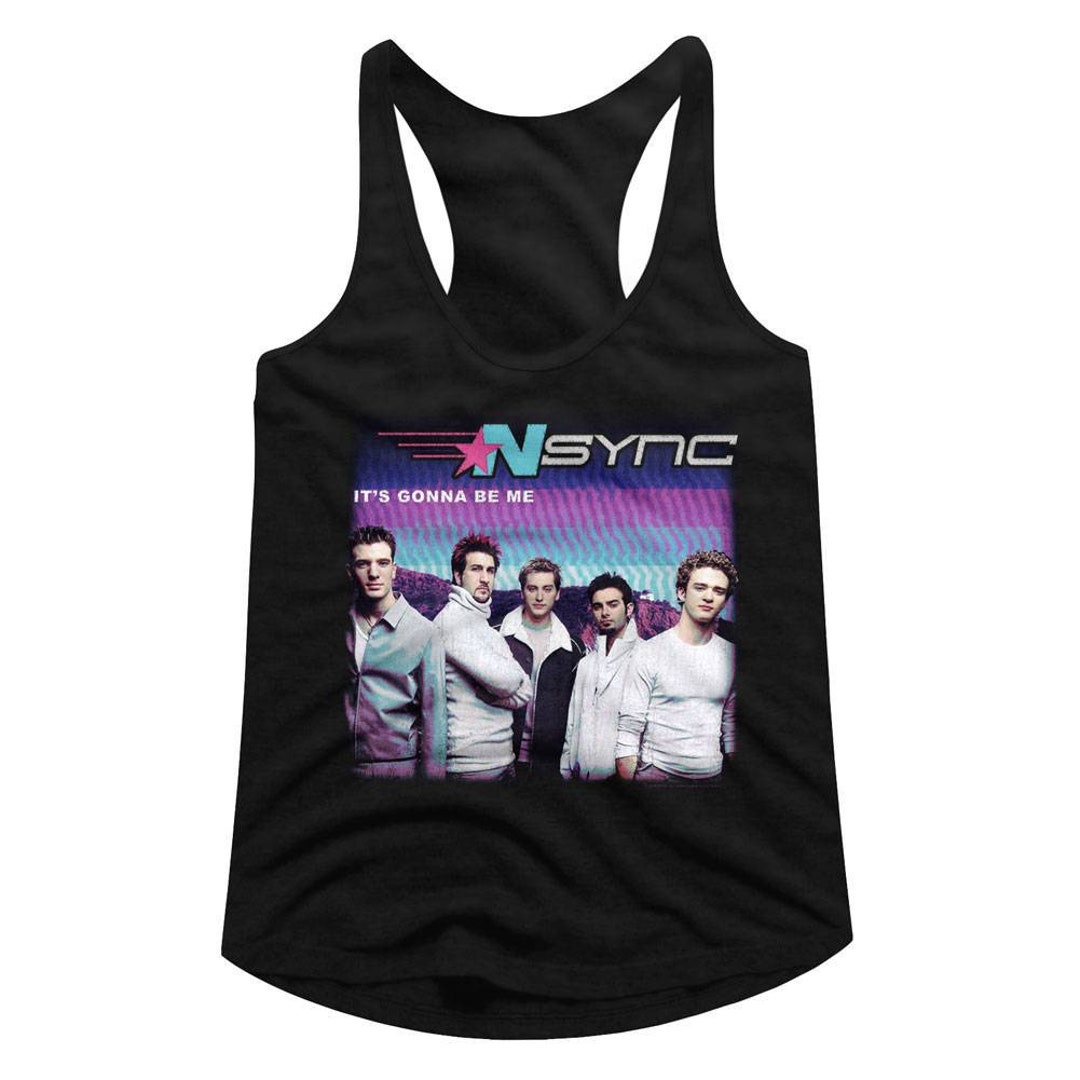 NSYNC It's Gonna Be Me Black Junior Women's Racerback Tank Top T-shirt ...