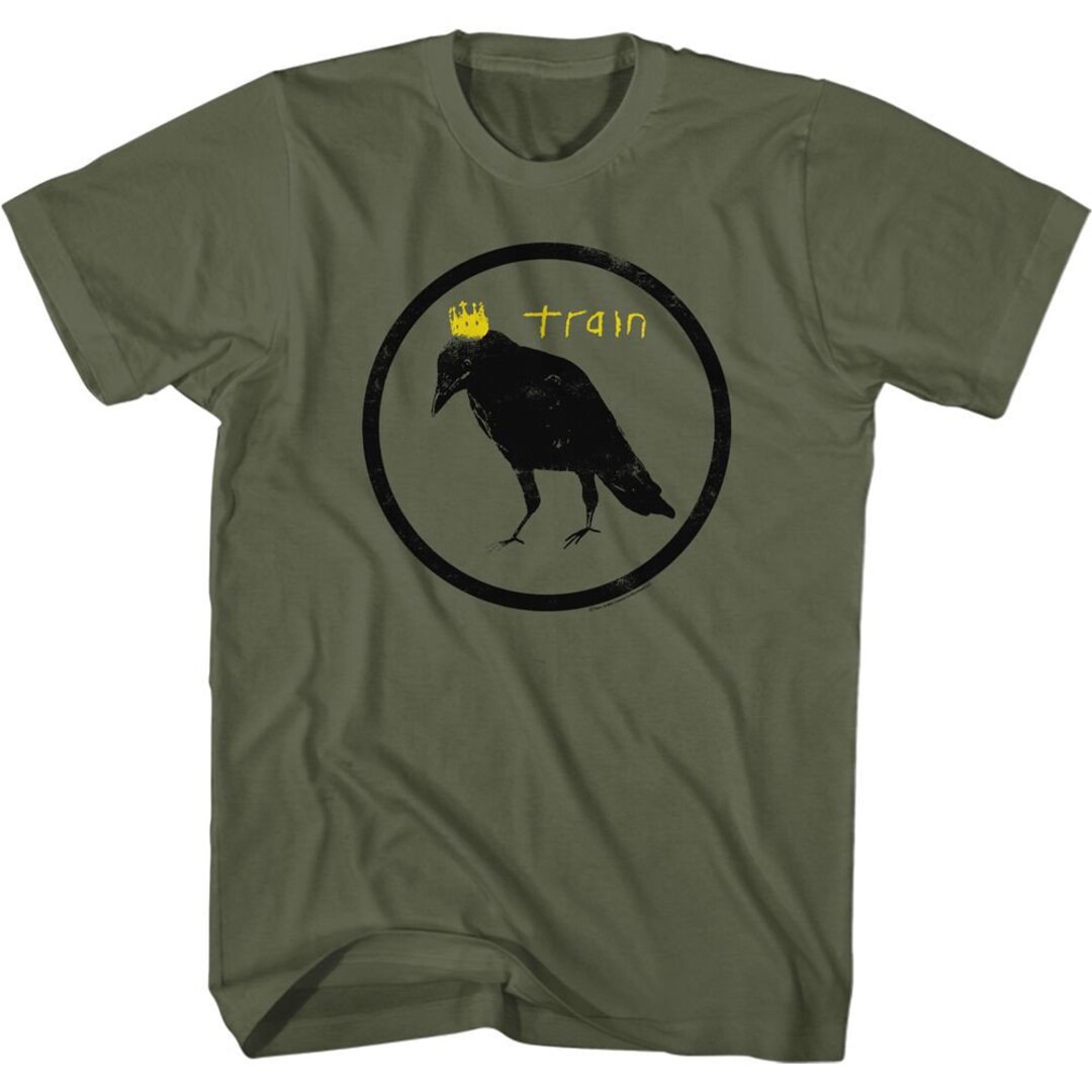 Train Crow and Crown in Circle Military Green Adult T-shirt - Etsy