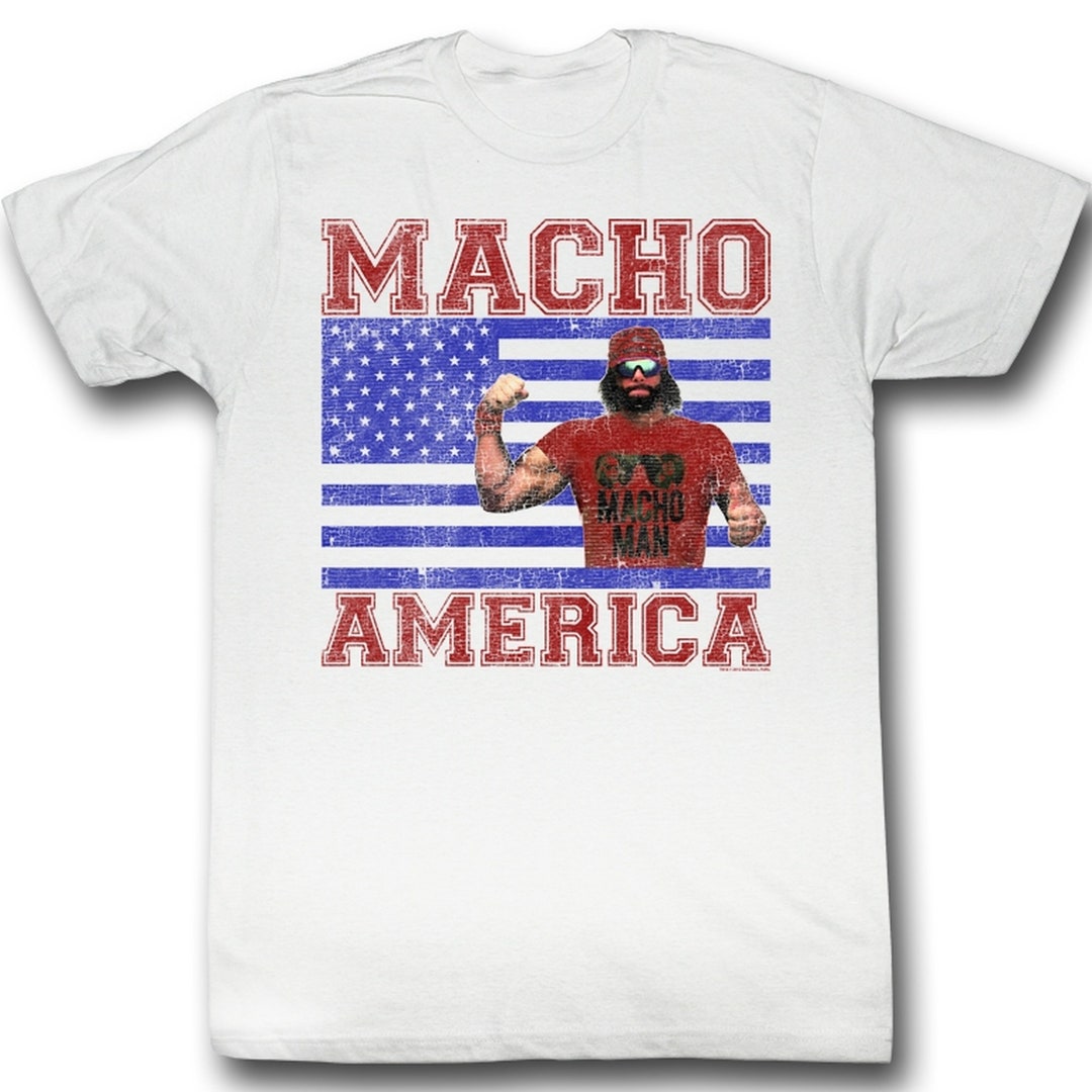 Macho Man Macho America White Adult T-shirt - Etsy