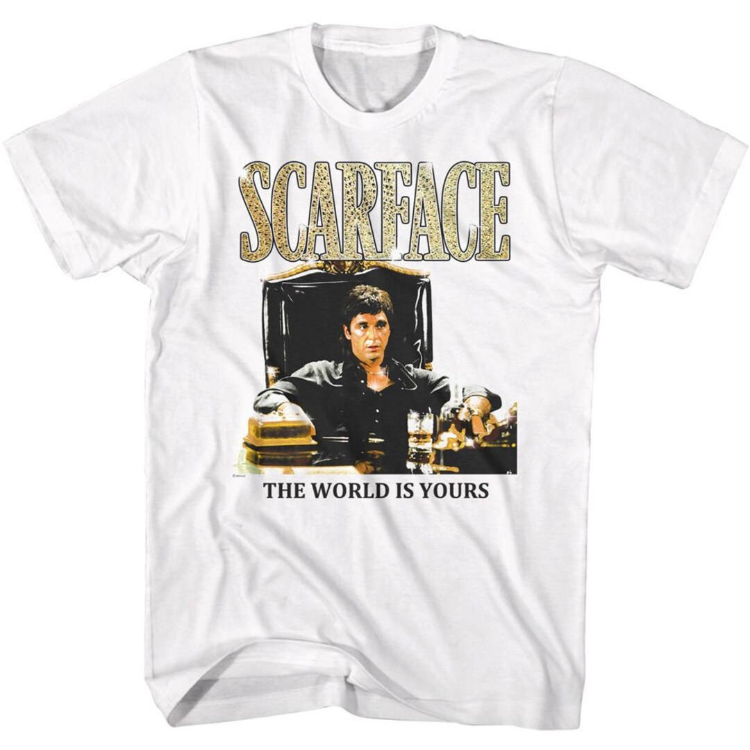 Scarface Desk Sit White T-shirt - Etsy