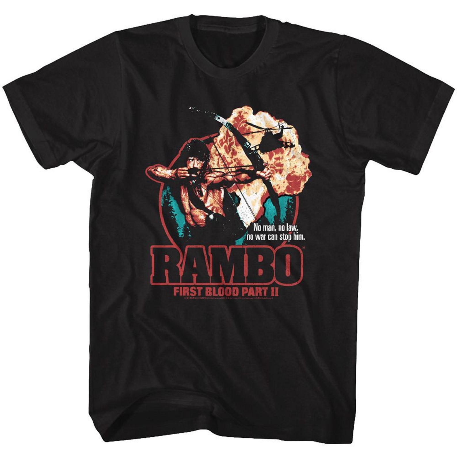 Rambo 1st Blood Part Ii Black Adult T-shirt - Etsy