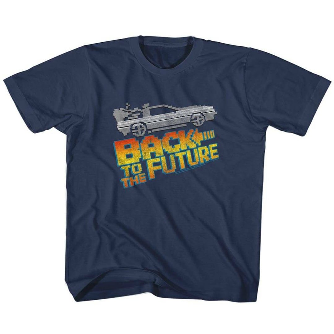 Back to the Future 8-bit to the Future Navy Kids T-shirt Youth Toddler ...