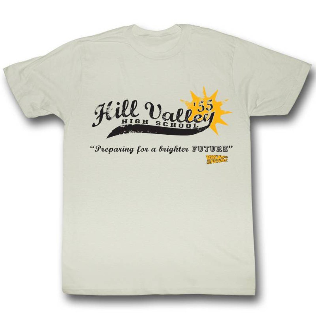 Back to the Future Hill Valley High Natural Adult T-shirt - Etsy