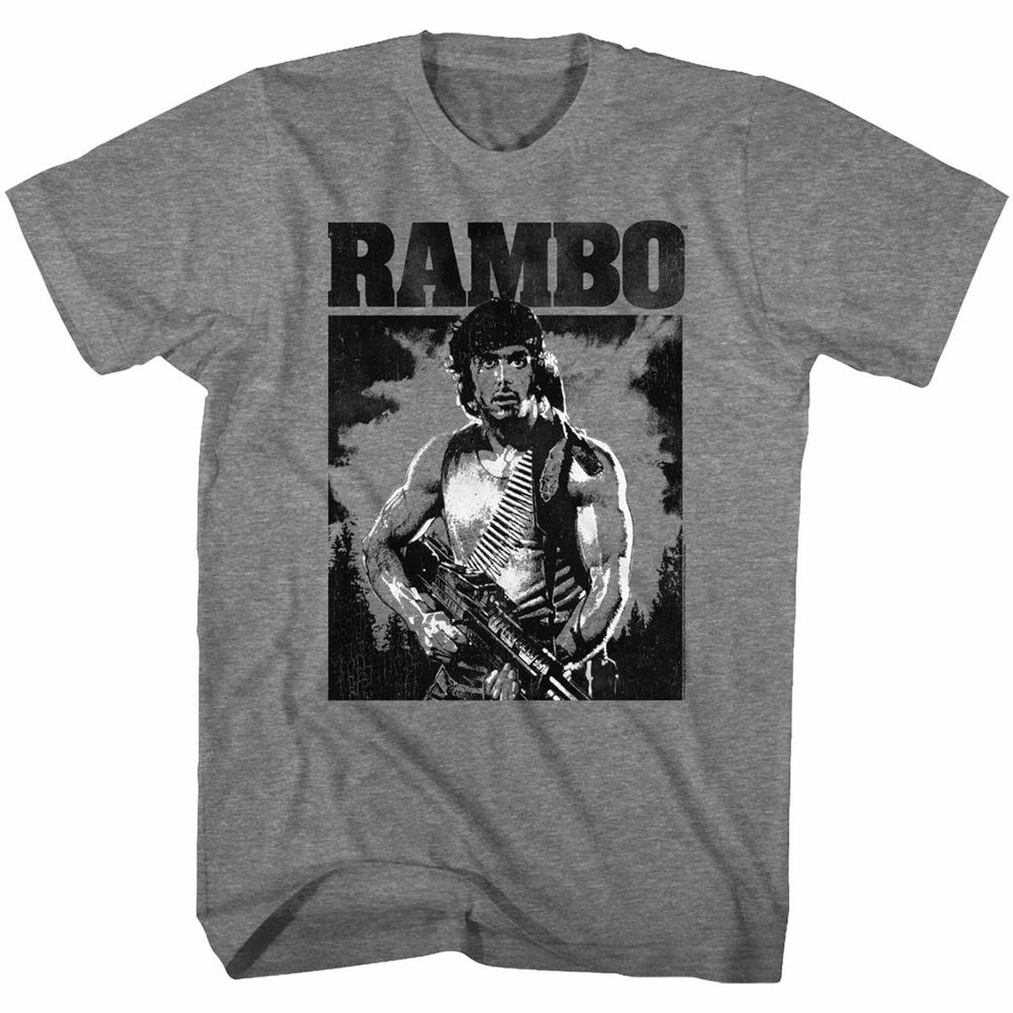 Rambo Black and White Graphite Heather Adult T-shirt - Etsy
