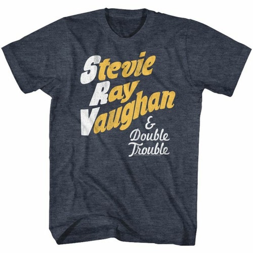 Stevie Ray Vaughan Srv Badge Indigo Heather Adult T-shirt - Etsy