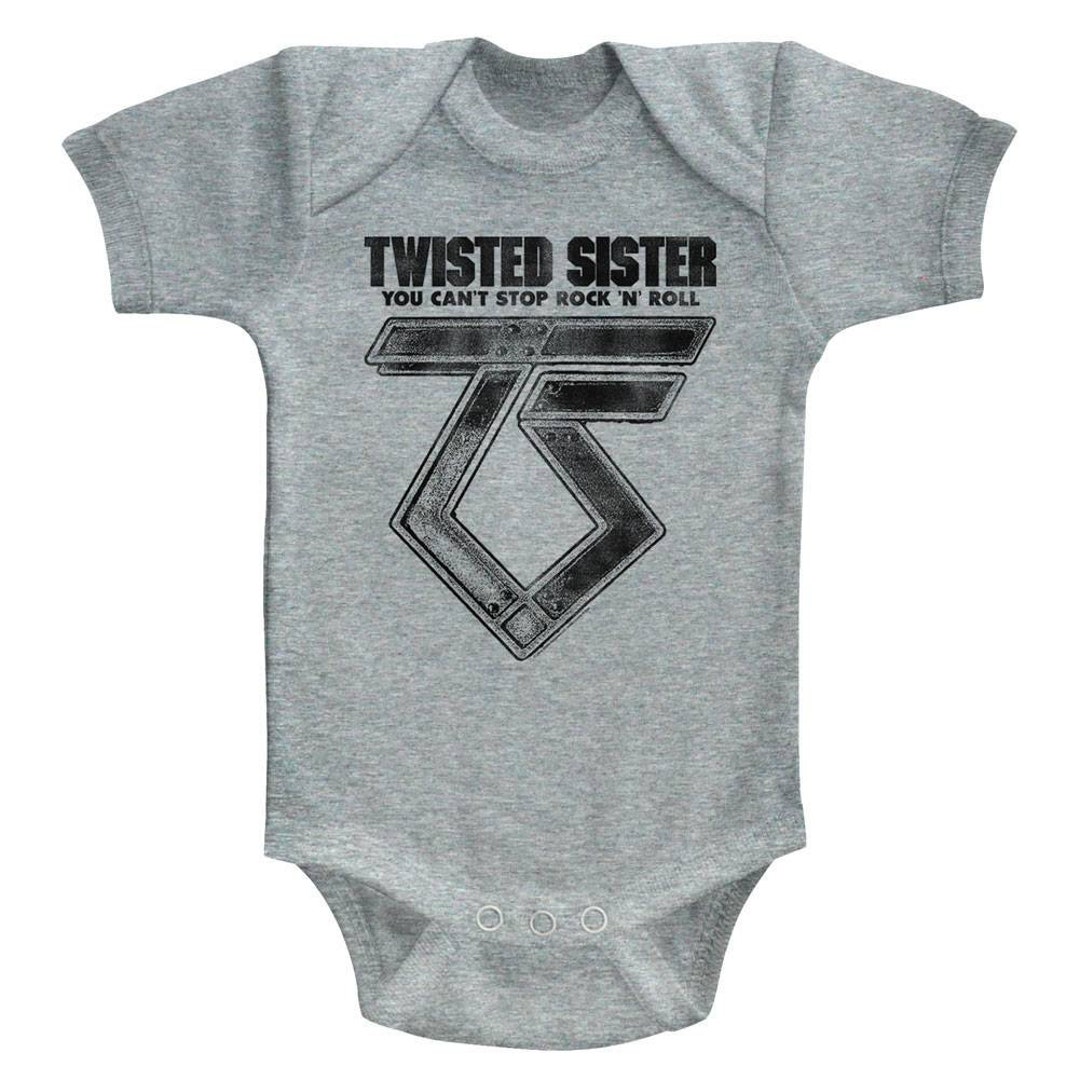 Twisted Sister Can't Stop Rock'n'roll Gray Heather Infant Baby Onesie ...
