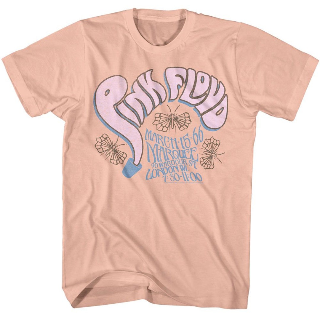 Pink Floyd Bucket Letters Alt Colors Peach Adult T-shirt - Etsy