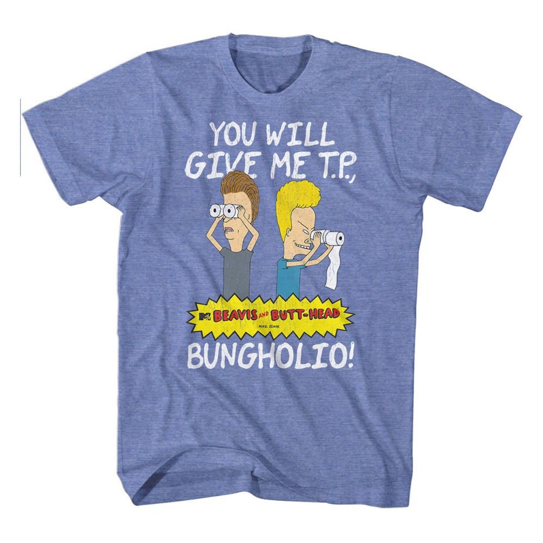 Beavis and Butt-head Give Me TP Light Blue Heather T-shirt - Etsy