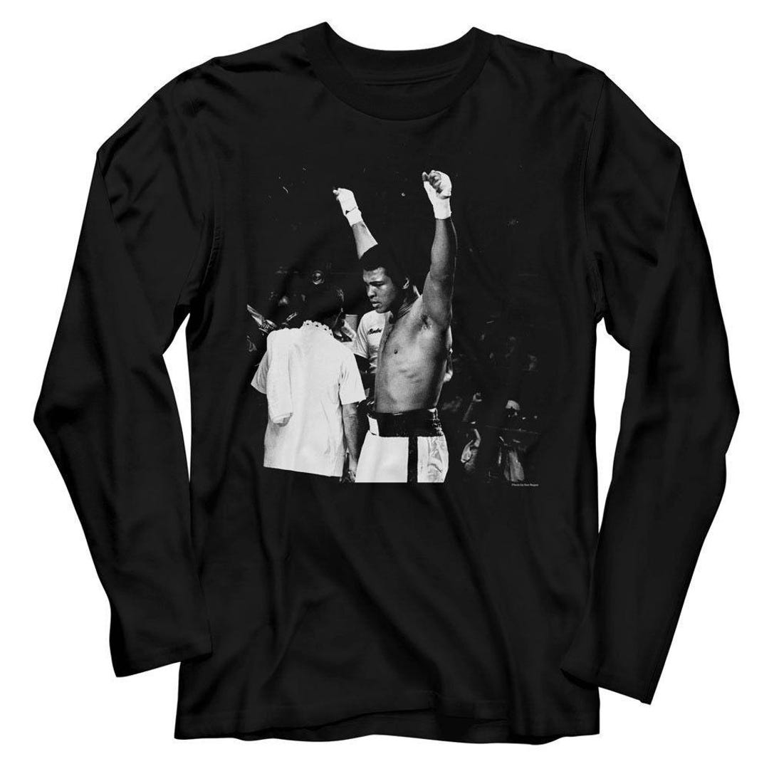 Muhammad Ali Hands in the Air Black Long Sleeve T-shirt - Etsy