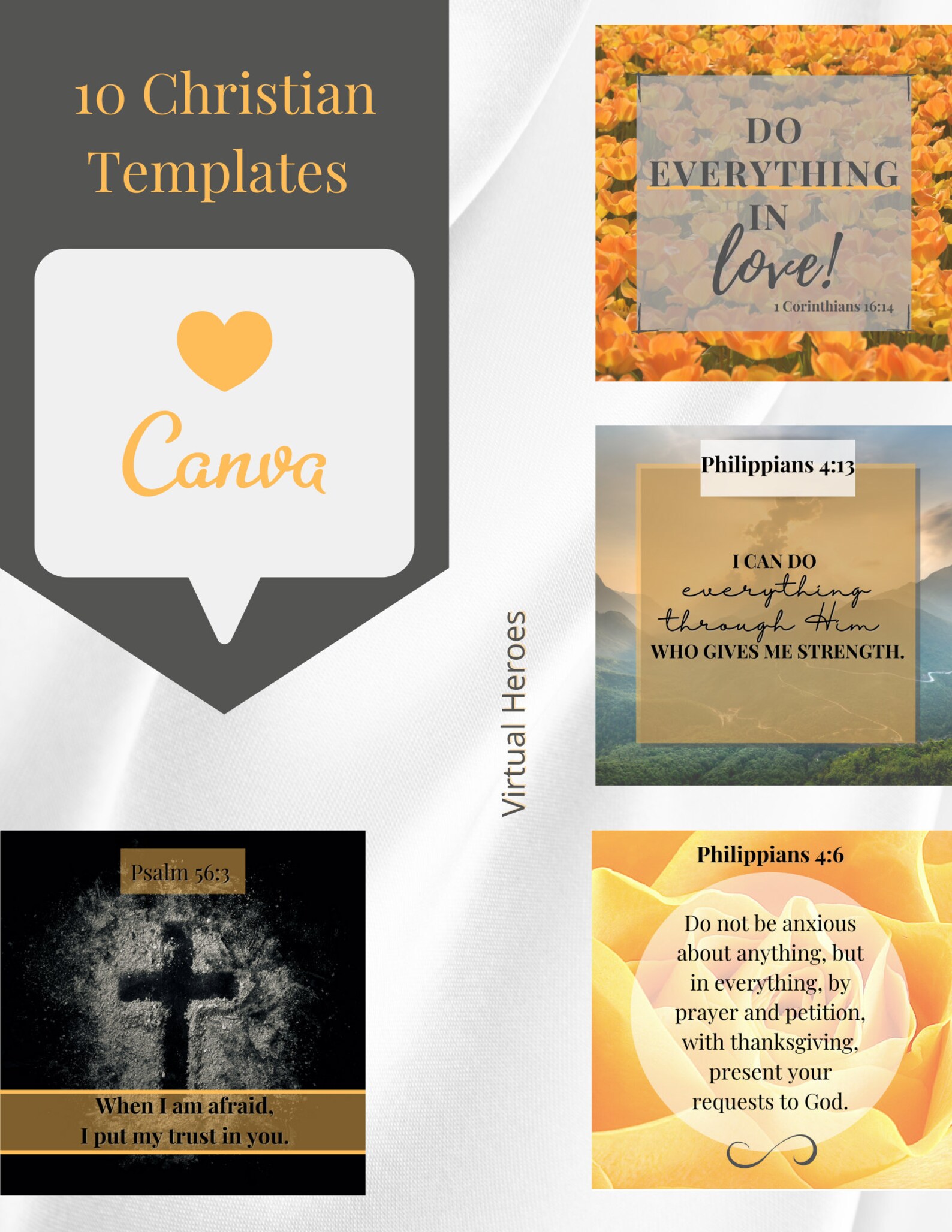 Bible Verse Canva Templates Yellow and Black | Etsy