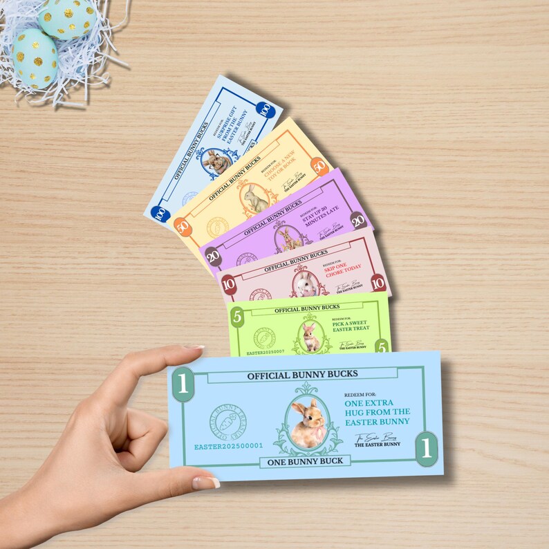 Printable Easter Bunny Bucks | Fun Easter Reward Coupons for Kids ...