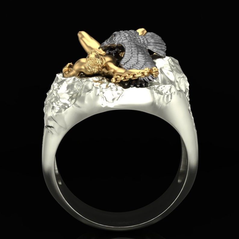 14k Gold Over Prometheus Men's Ringhandmade Ringvintage - Etsy
