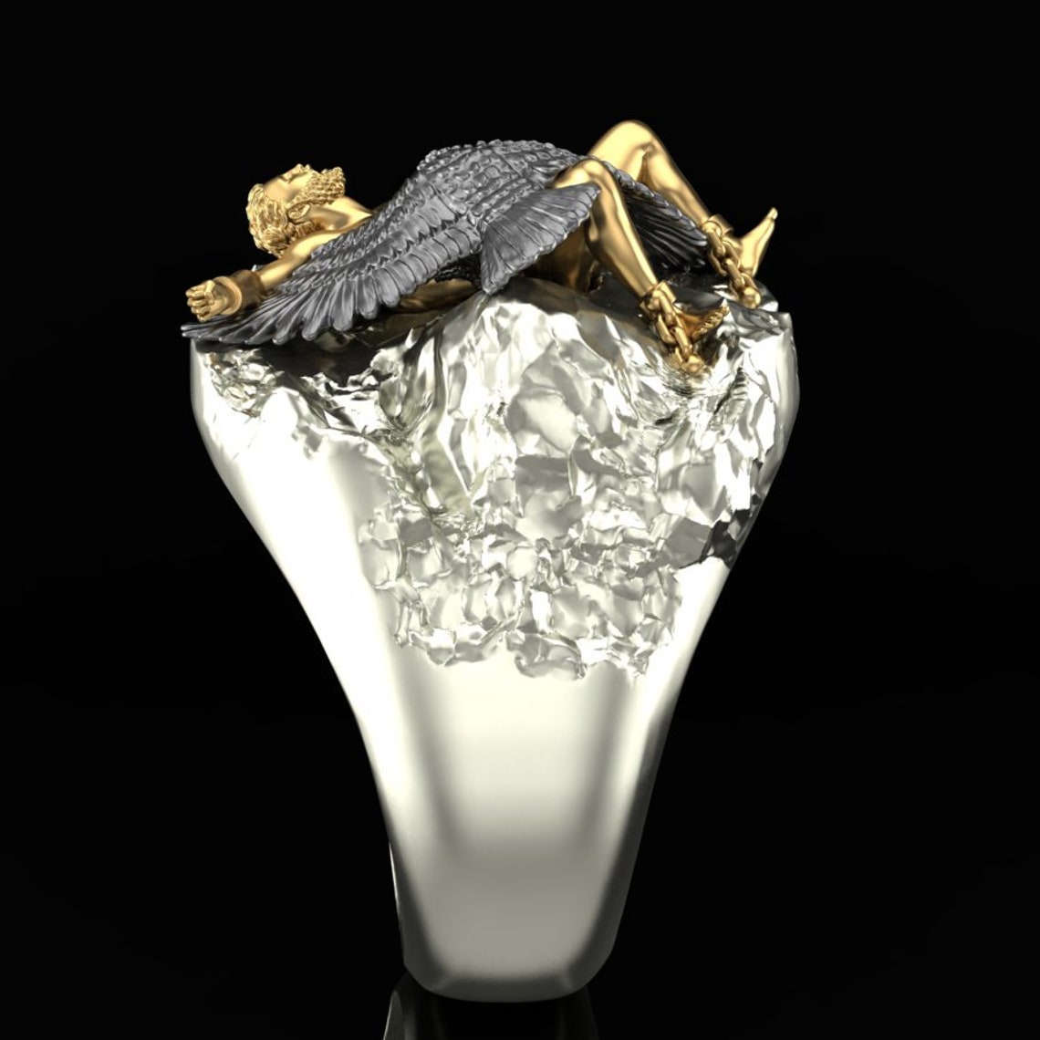 14k Gold Over Prometheus Men's Ringhandmade Ringvintage - Etsy