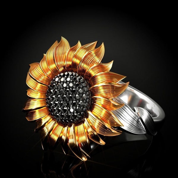 Sunflower Ring - Etsy
