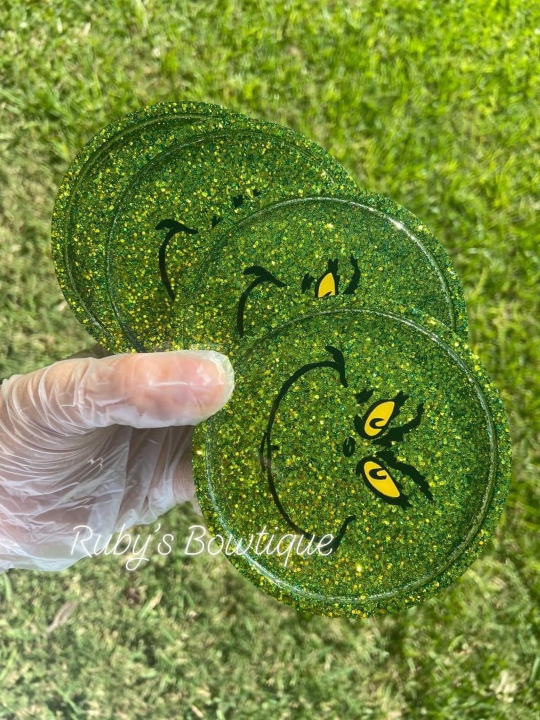 Grinch Coasters - Etsy