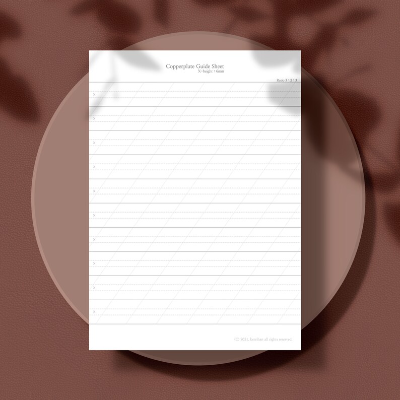 Blank Copperplate Practice Sheet / Copperplate Practice Sheet / PDF ...