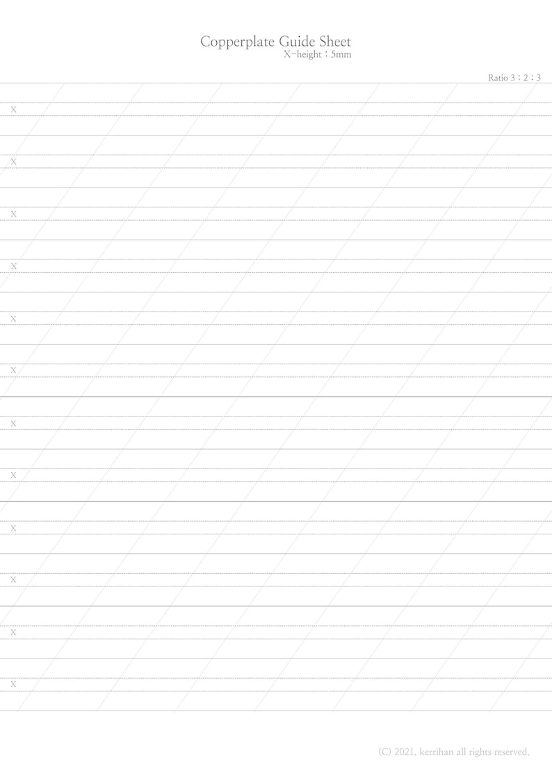 Blank Copperplate Practice Sheet / Copperplate Practice Sheet / PDF ...