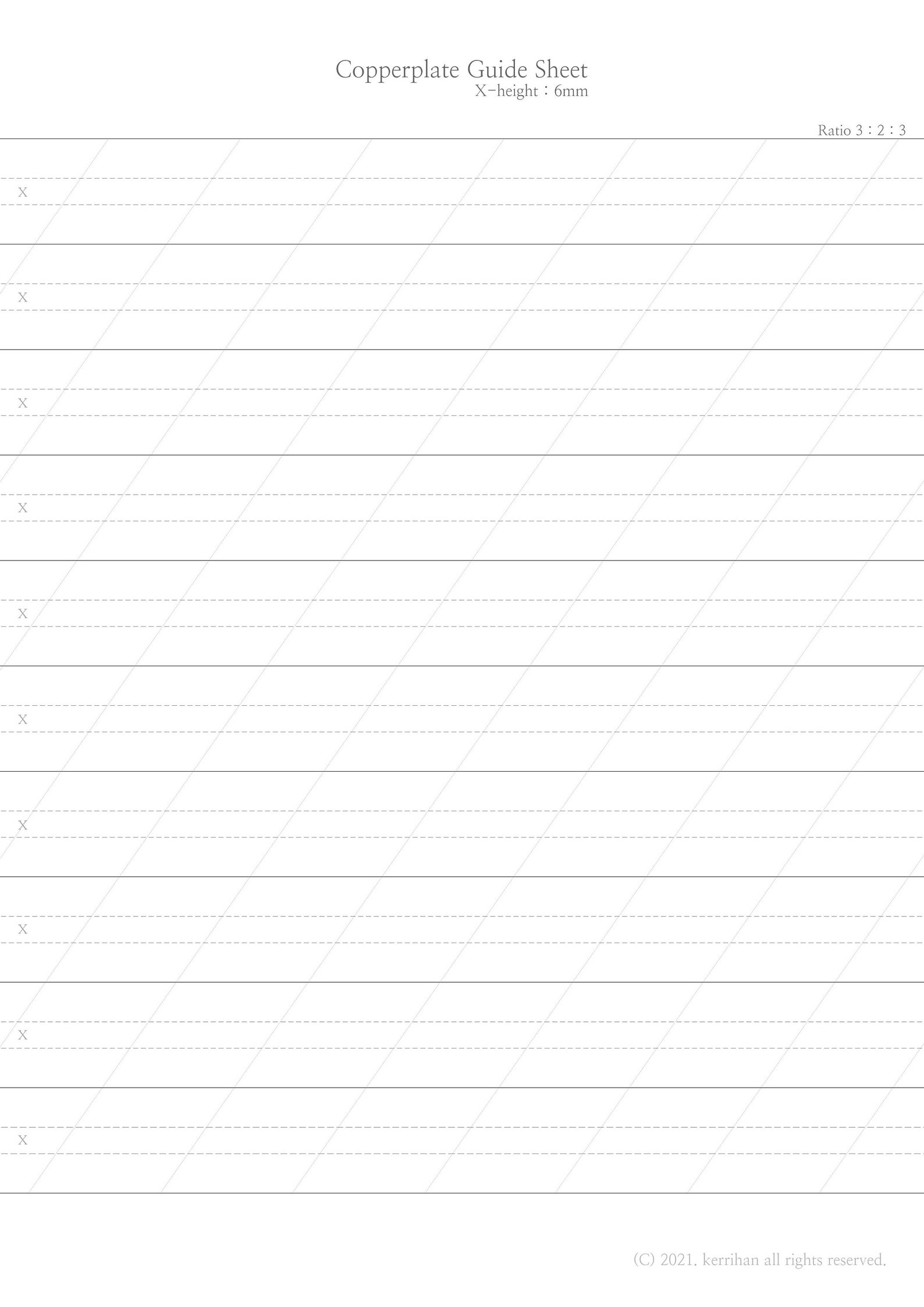 Blank Copperplate Practice Sheet / Copperplate Practice Sheet | Etsy