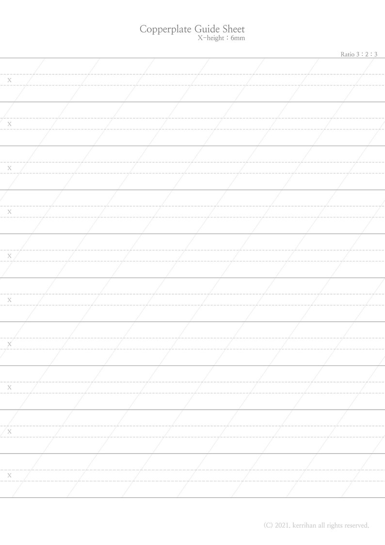 Free Copperplate Guide Sheets – CALLIGRAPHY GUIDELINES GENERATOR – ARJF